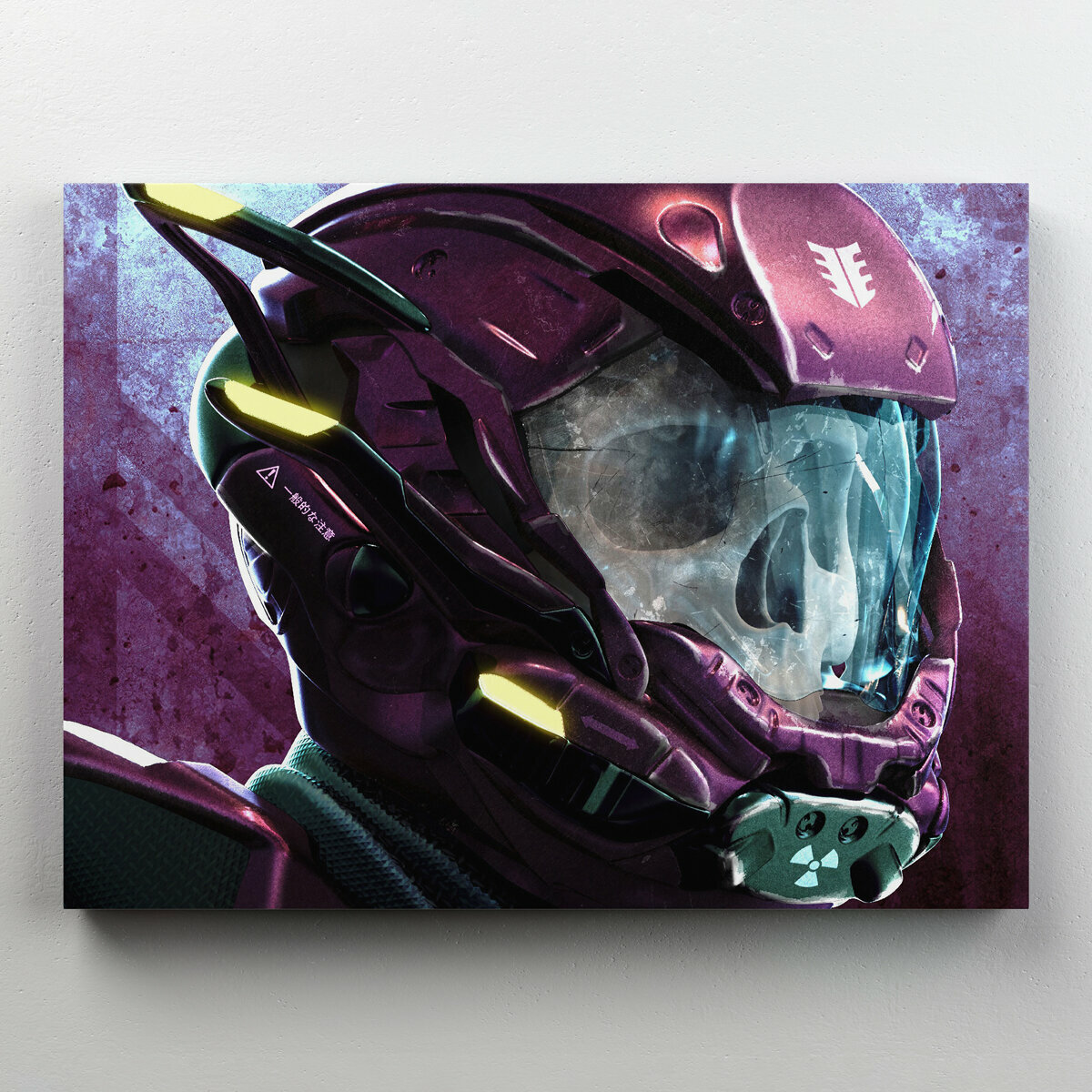 Интерьерная картина на холсте "Шлем крайзис" игры, 40x30 см