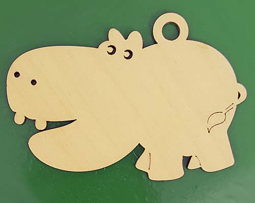 Фигурка деревянная 0002885 Бегемот 10 см, цена за 2 шт.