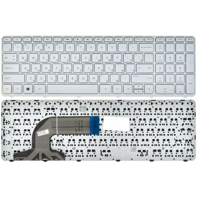 Клавиатура для ноутбука HP Pavilion 15-E, 15-N с рамкой Белая (Новый)