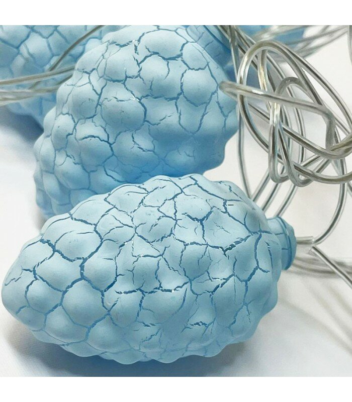 Новогодняя гирлянда Шишки, длина 3 метра, Цвет свечения синий, IP44. 220В.