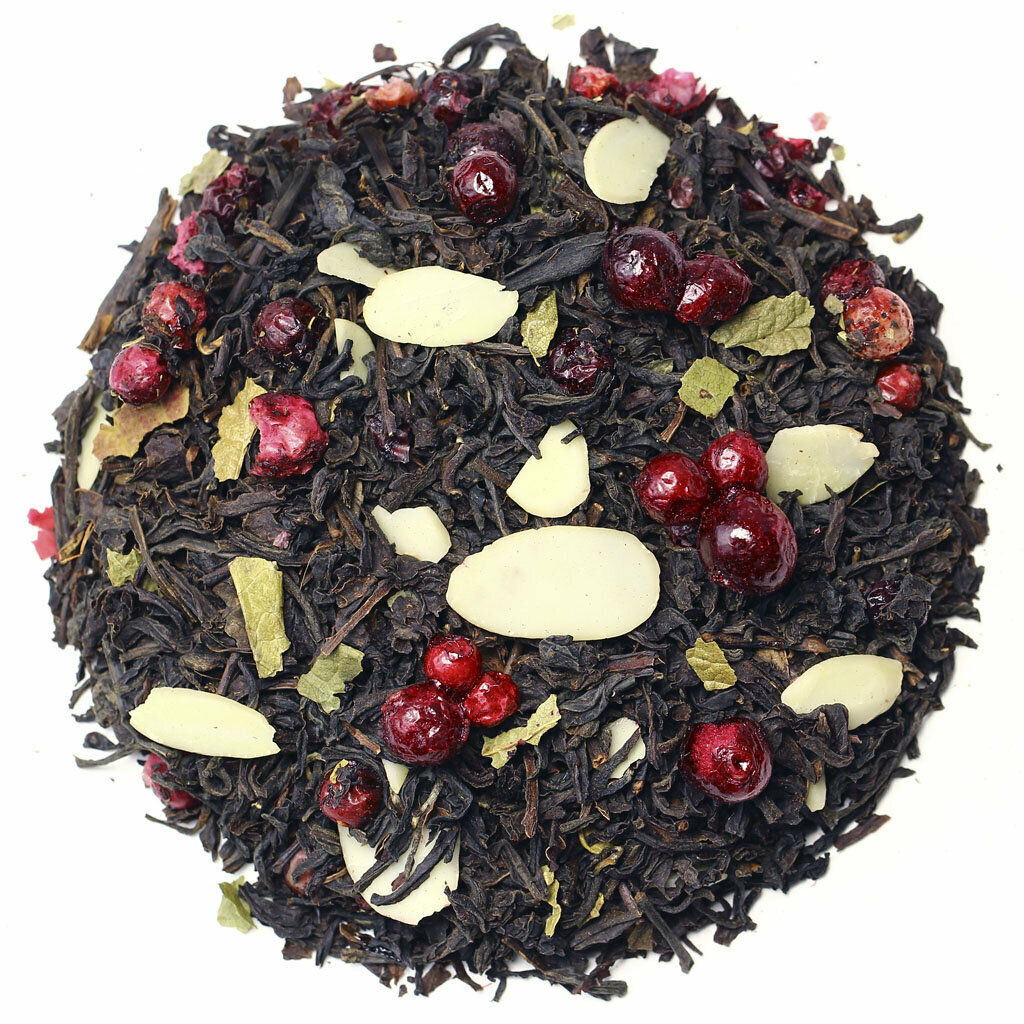 Индийский Черный чай с брусникой и миндалем "Брусника с миндалем" Полезный чай, 500 гр
