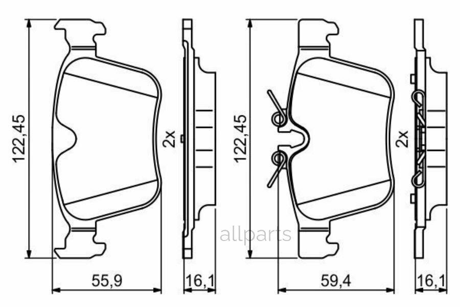 BOSCH 0986494819 Колодки тормозные задние