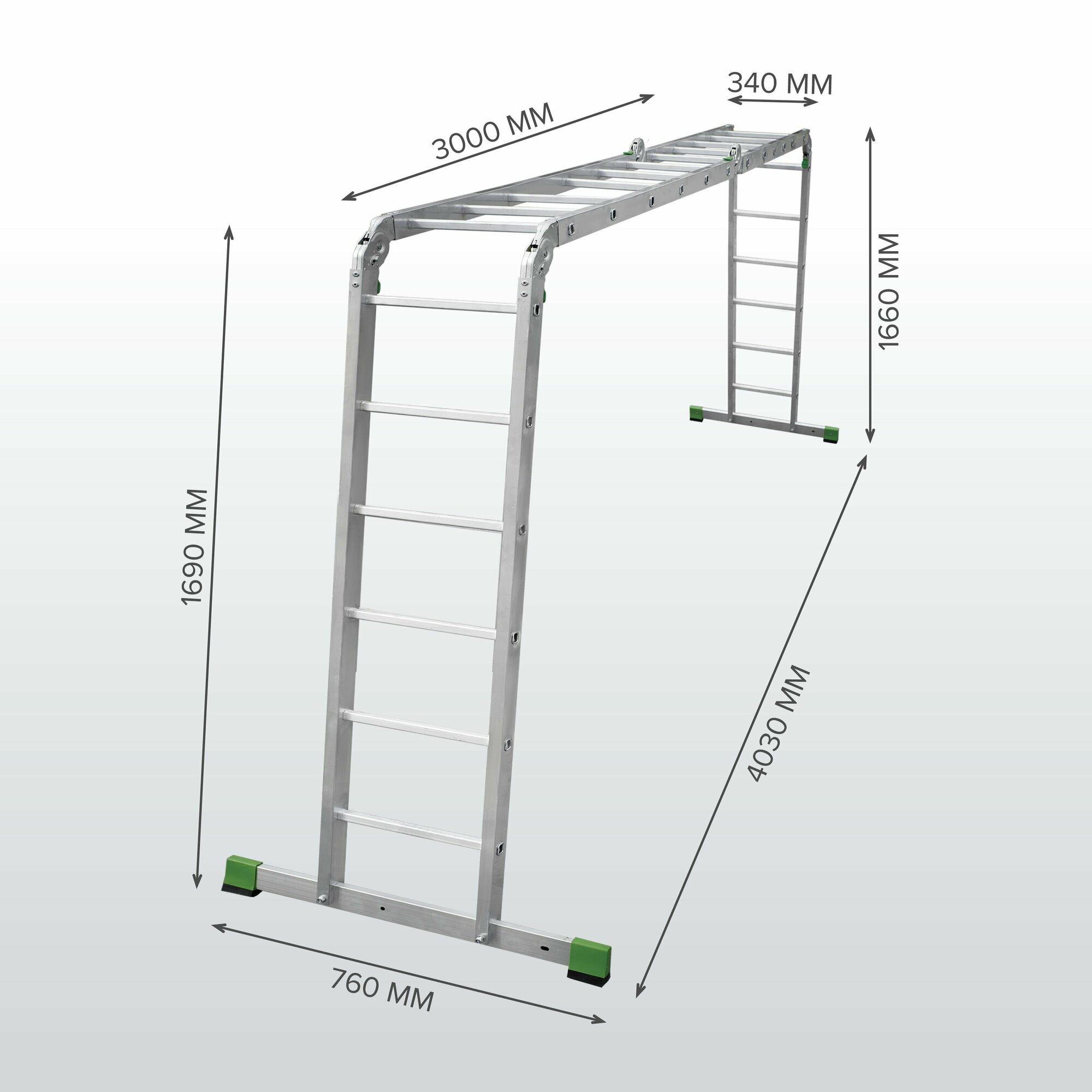 Лестница-стремянка 4x6 четырёхсекционная Новая Высота NV 2320