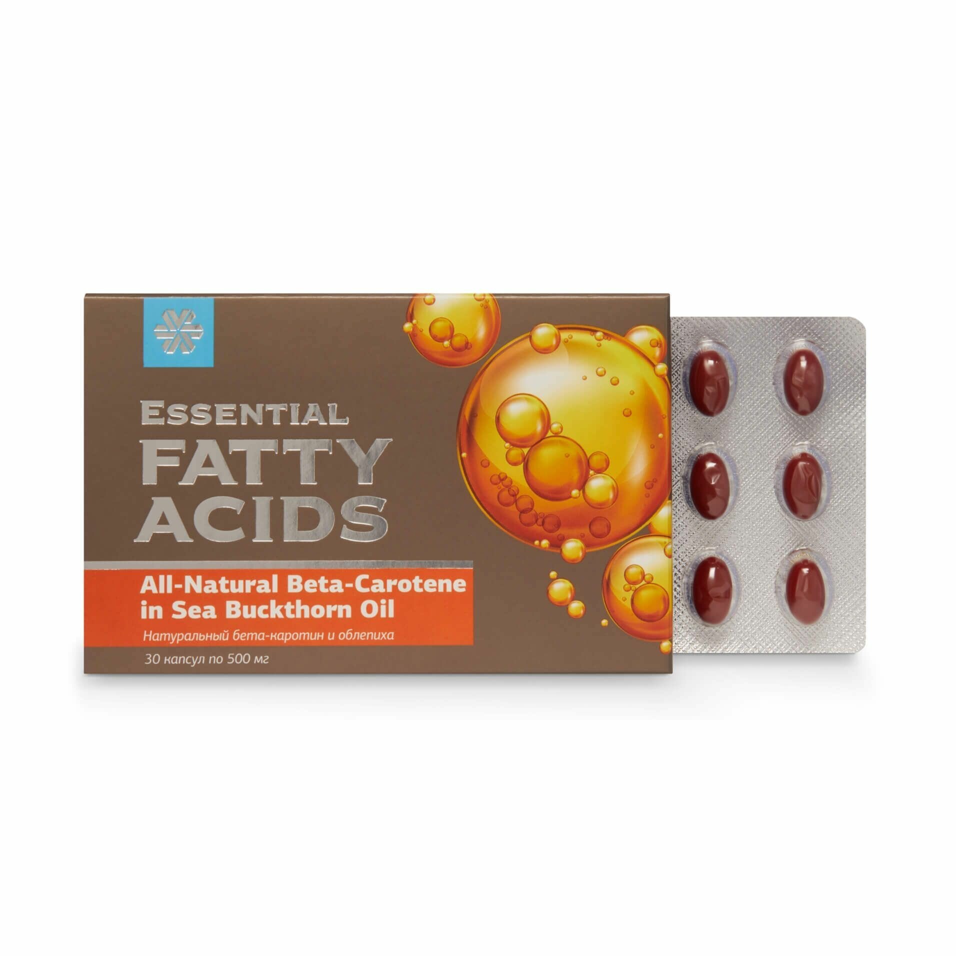 Натуральный бета-каротин и облепиха Essential Fatty Acids,30 капсул
