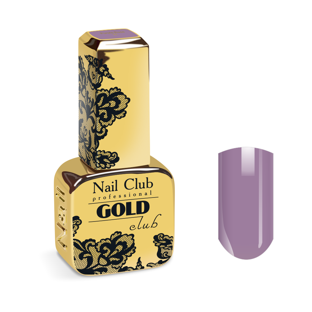 Nail Club Эмалевый гель-лак для ногтей с липким слоем GOLD CLUB 27 Purple Ross, 13 мл.
