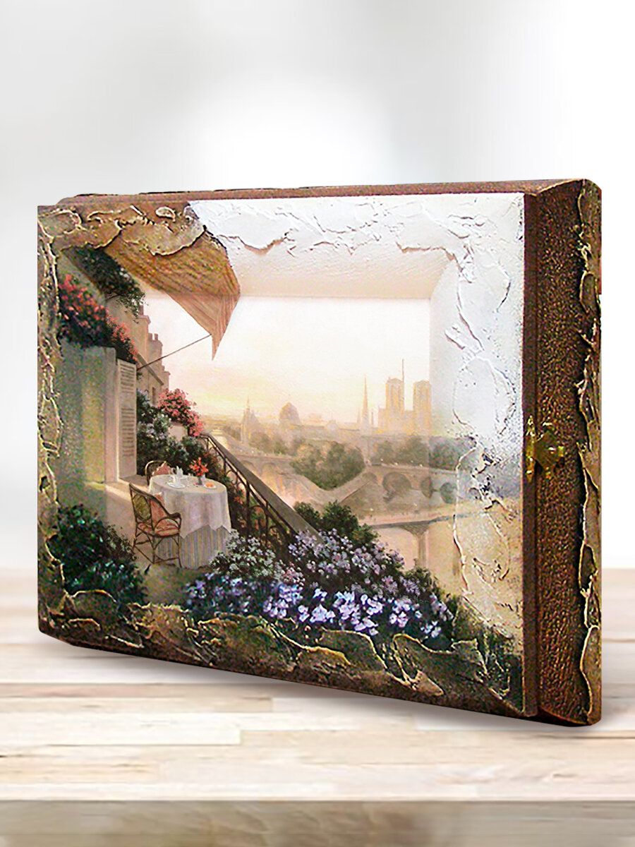 Ключница настенная закрытая деревянная 15х20 (24х29х6) Декарт мужская женская декор из дерева ручная работа в интерьер