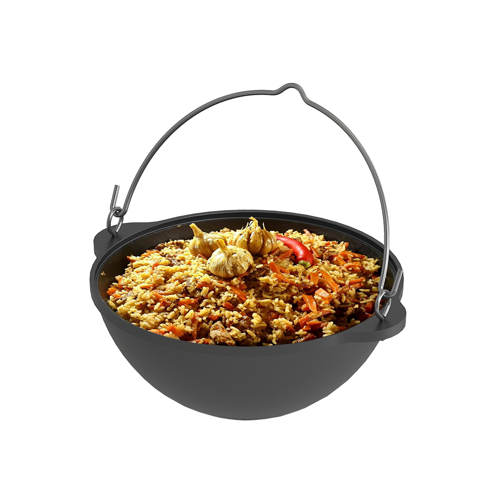 Казан Везувий, чугун, 8 л, полукруглое дно, без крышки, с ручкой