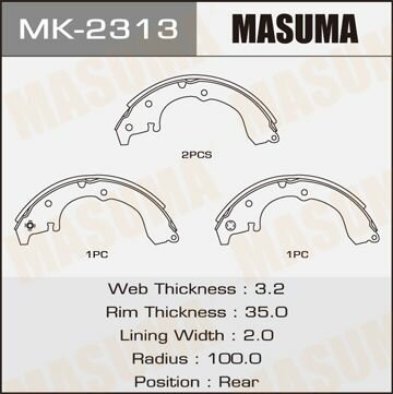Колодки барабанные TOYOTA CALDINA MASUMA MK-2313