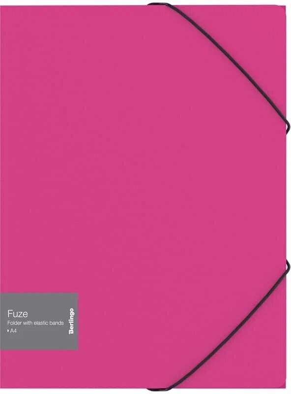 Berlingo Папка на резинке Fuze А4, пластиковая, розовый цвет,1шт.