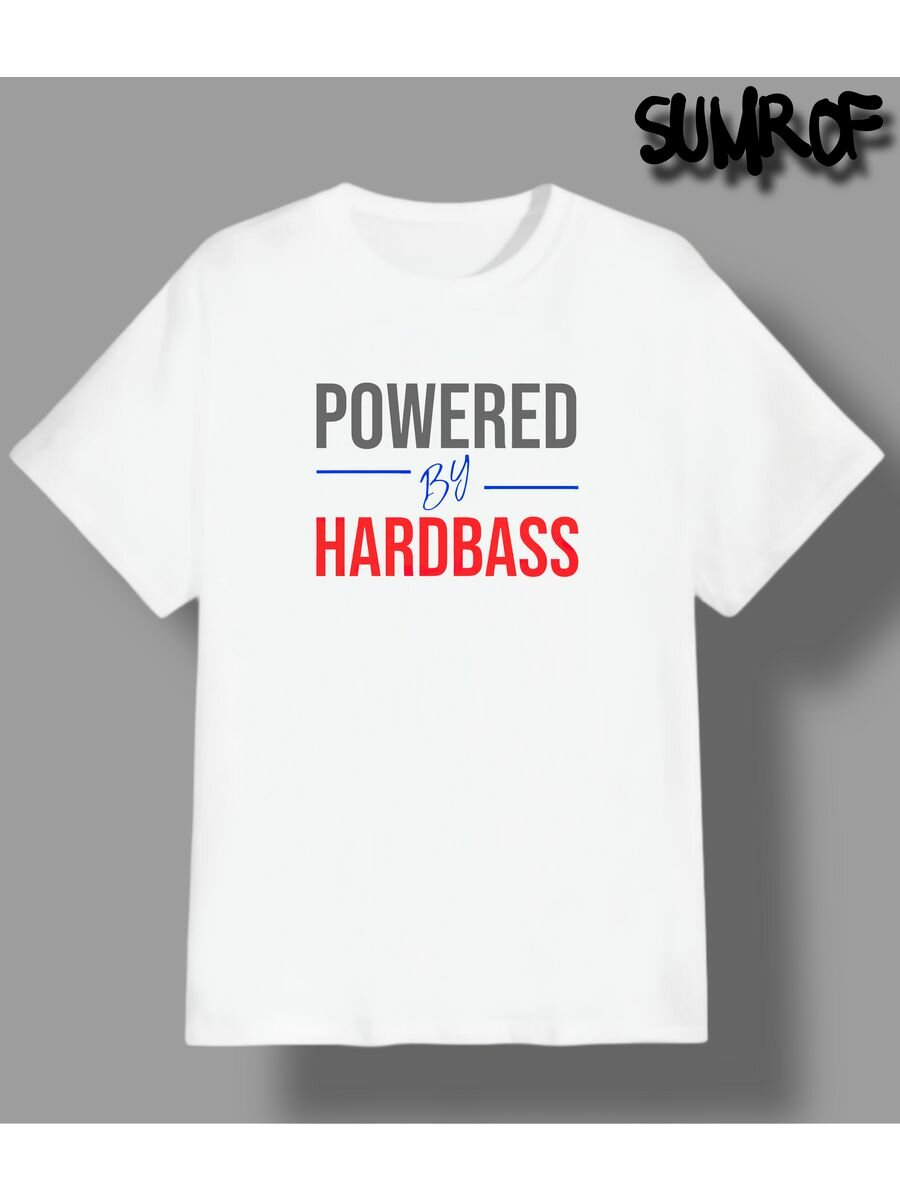Футболка Zerosell с надписью powered hardbass тяжелый басс