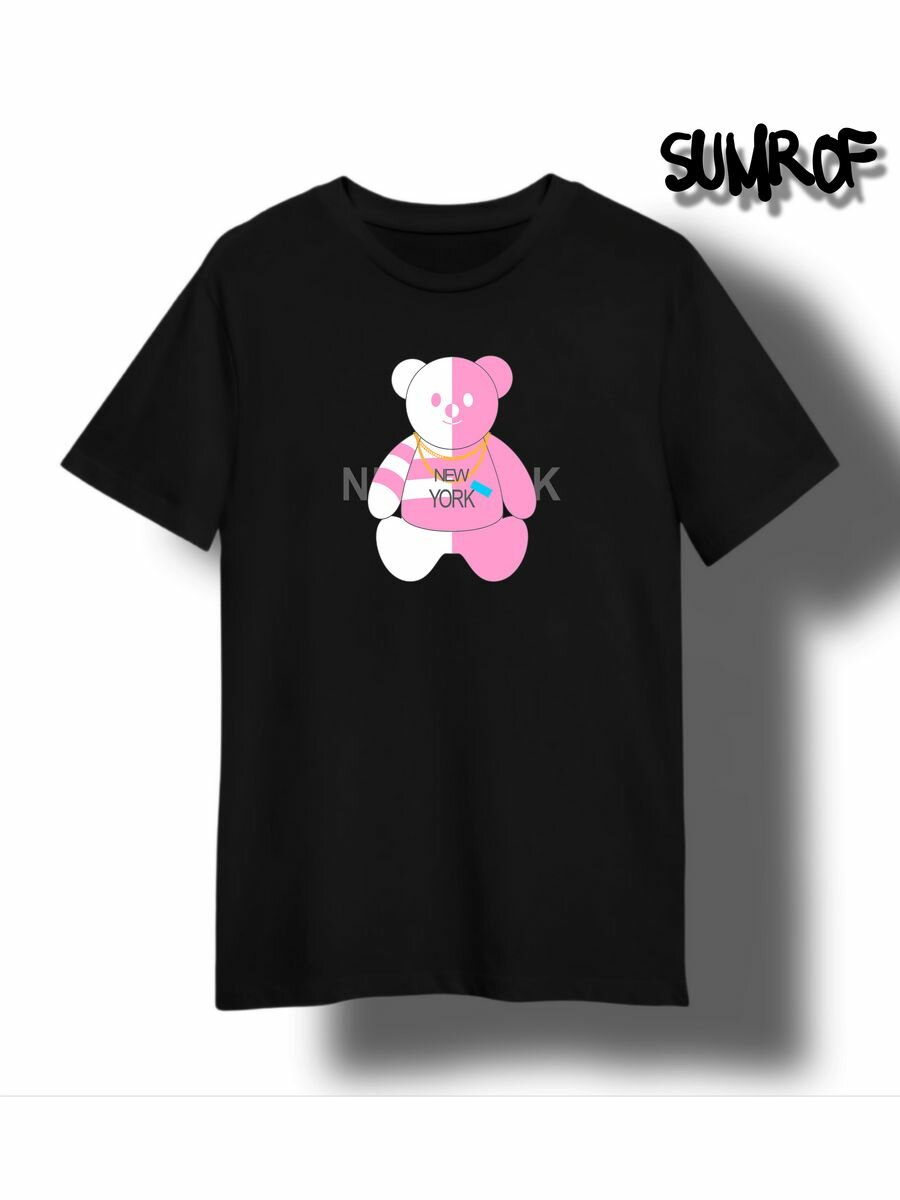 Футболка с надписью медведь new york нью йорк