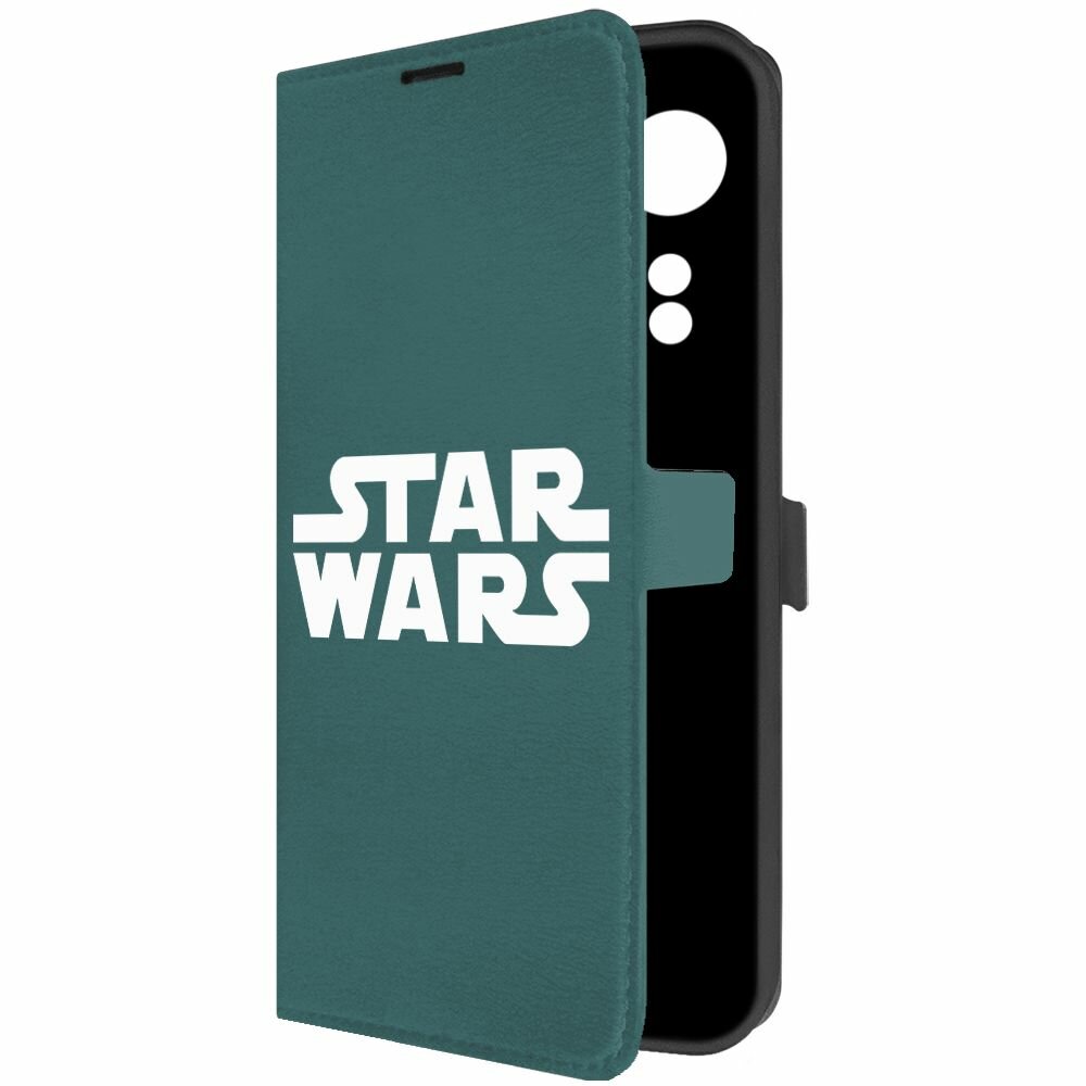 Чехол-книжка Krutoff Eco Book для Oppo A58 4G Star Wars (Звездные Войны) (зелёный опал)
