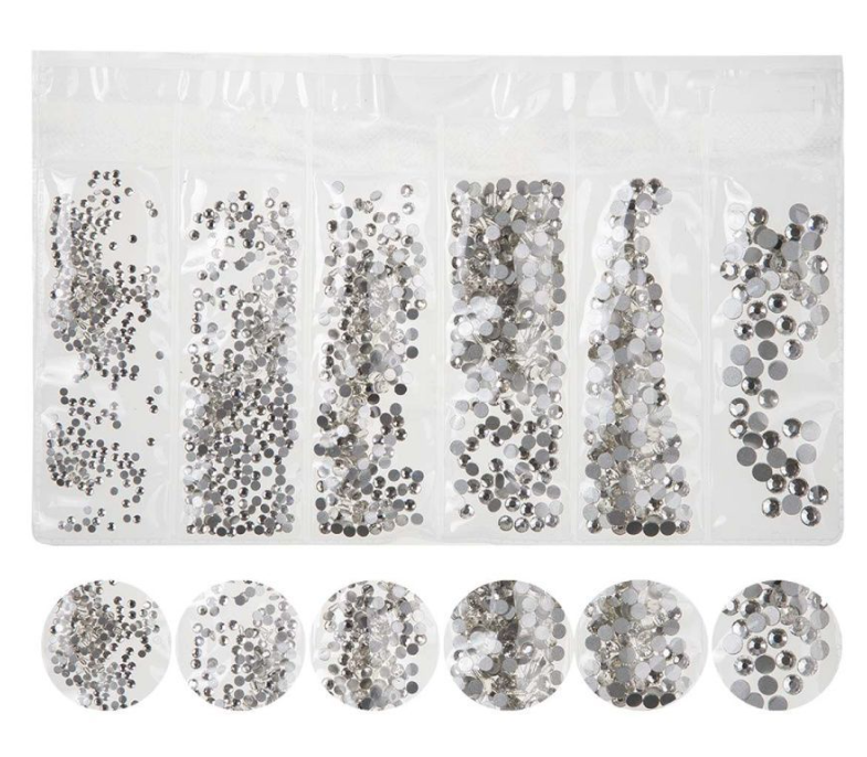 Набор страз для ногтей Nail Art, серебристый