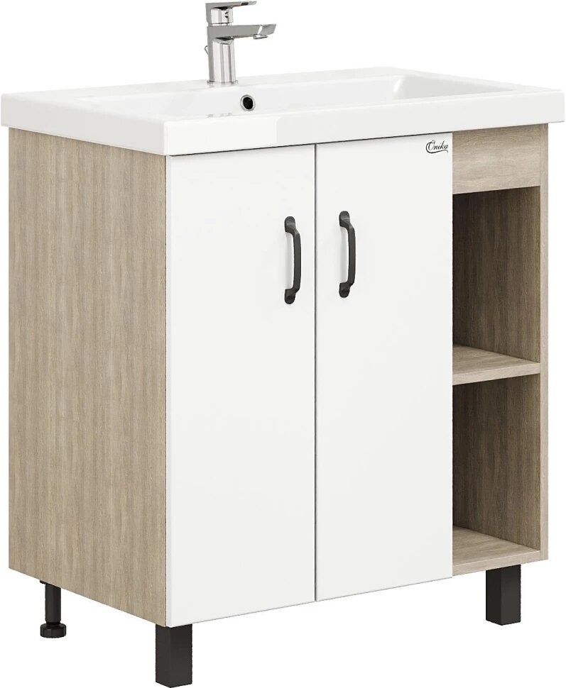 Тумба дуб сонома/белый матовый 66 см Onika Тимбер 107056