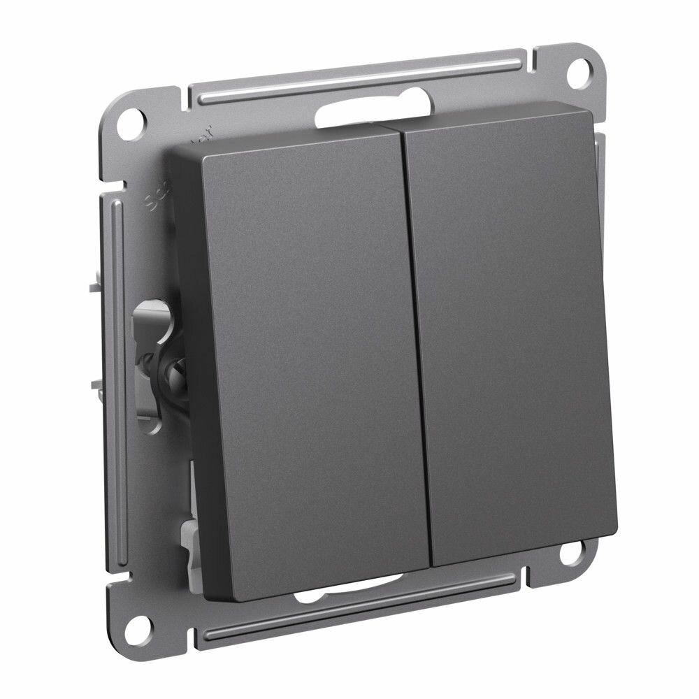 Systeme Electric AtlasDesign Базальт Выключатель 2-клавишный, сх.5, 10АХ, механизм, ATN001451