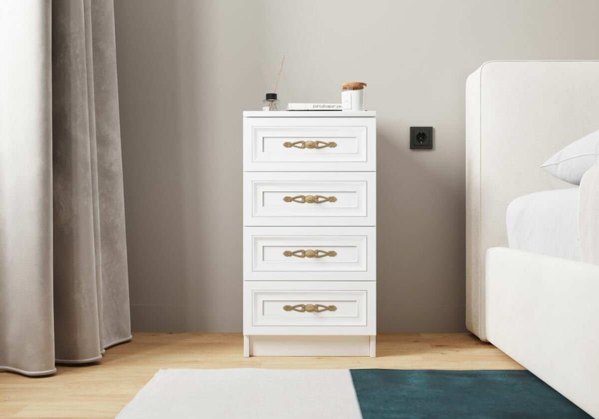 Тумба прикроватная Карлос-015 Белый Белый 40*74.5*45