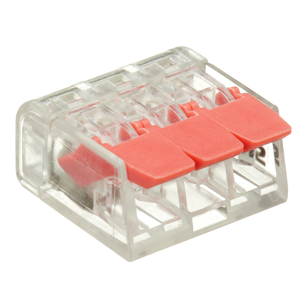 Клемма на 3 провода Stekker 49824 0,14-4 кв. мм с рычажками без пасты (50 шт.) (49824)