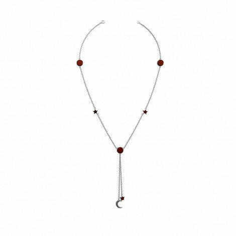 Колье, серебро, 925 проба, родирование, янтарь