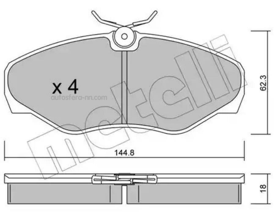 METELLI 2203382 К-т дисков. тормоз. колодок NISSAN PRIMASTAR (2001-), OPEL VIVARO (2001-), RENAULT TRAFIC II (2001-) F
