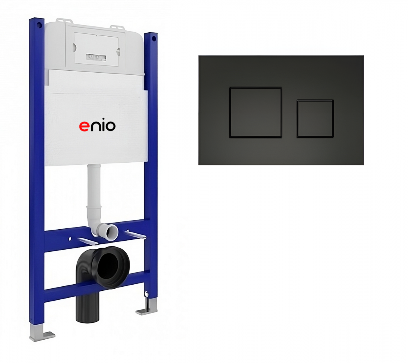 Система инсталляции для подвесных унитазов Enio Tecnico 50 с кнопкой Cubo черной матовой