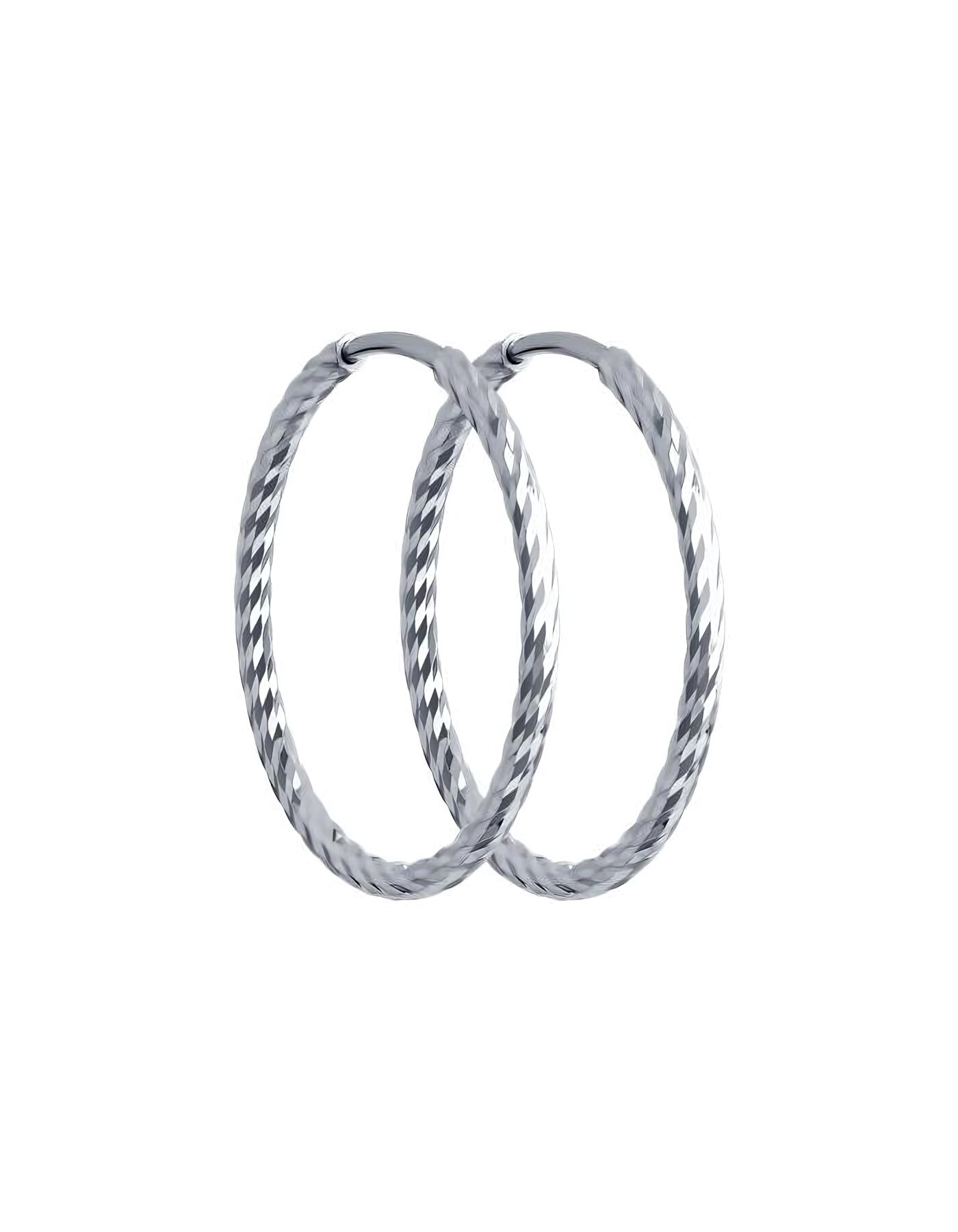 Серьги конго, серебро, 925 проба, родирование