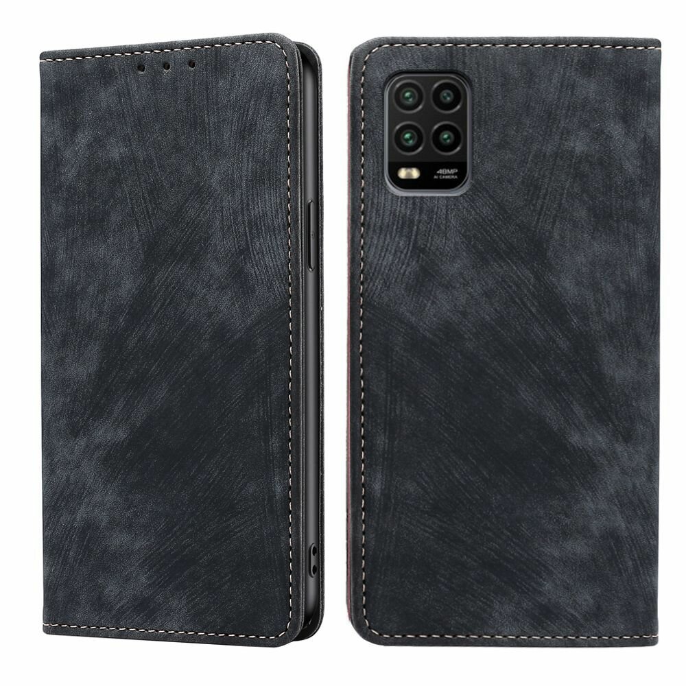 Чехол-книжка MyPads для Xiaomi Mi 10 Lite / Сяоми Ми 10 Лайт мягкое прикосновение (черный)