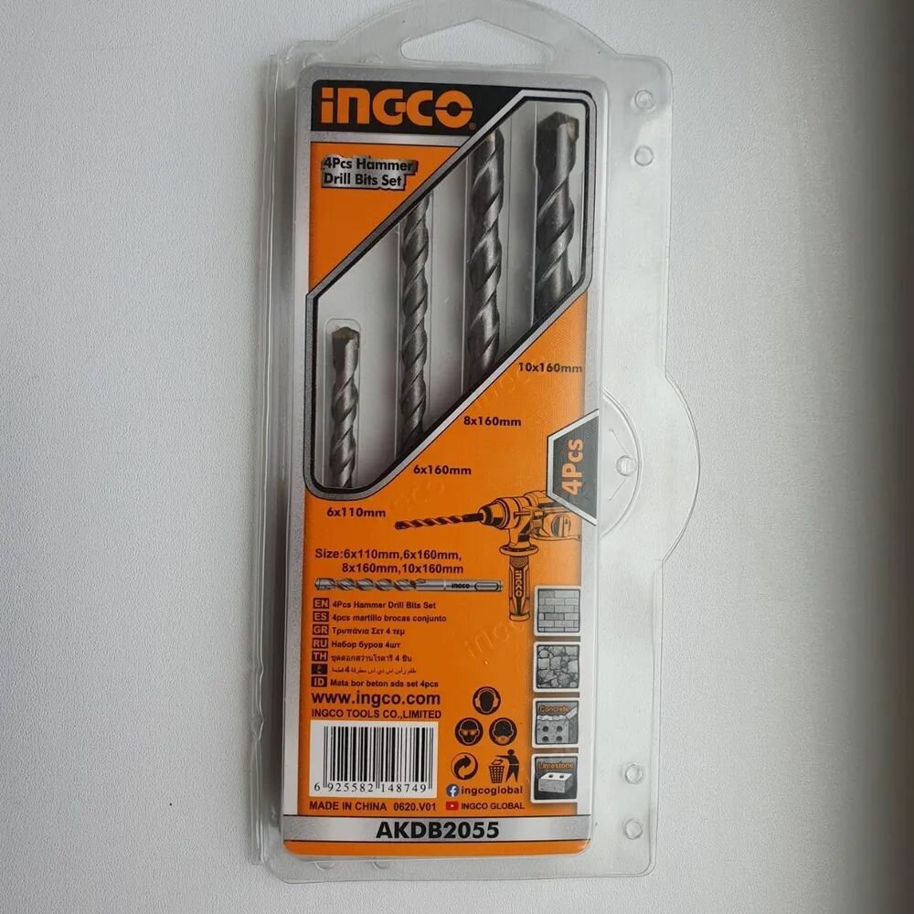 Набор буров по бетону 4 шт. SDS+ INGCO AKDB2055