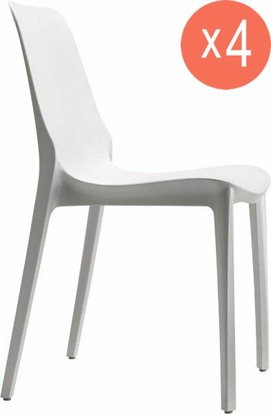 Комплект из 4-х стульев для кухни Scab Design Ginevra, стеклопластиковые, цвет лён