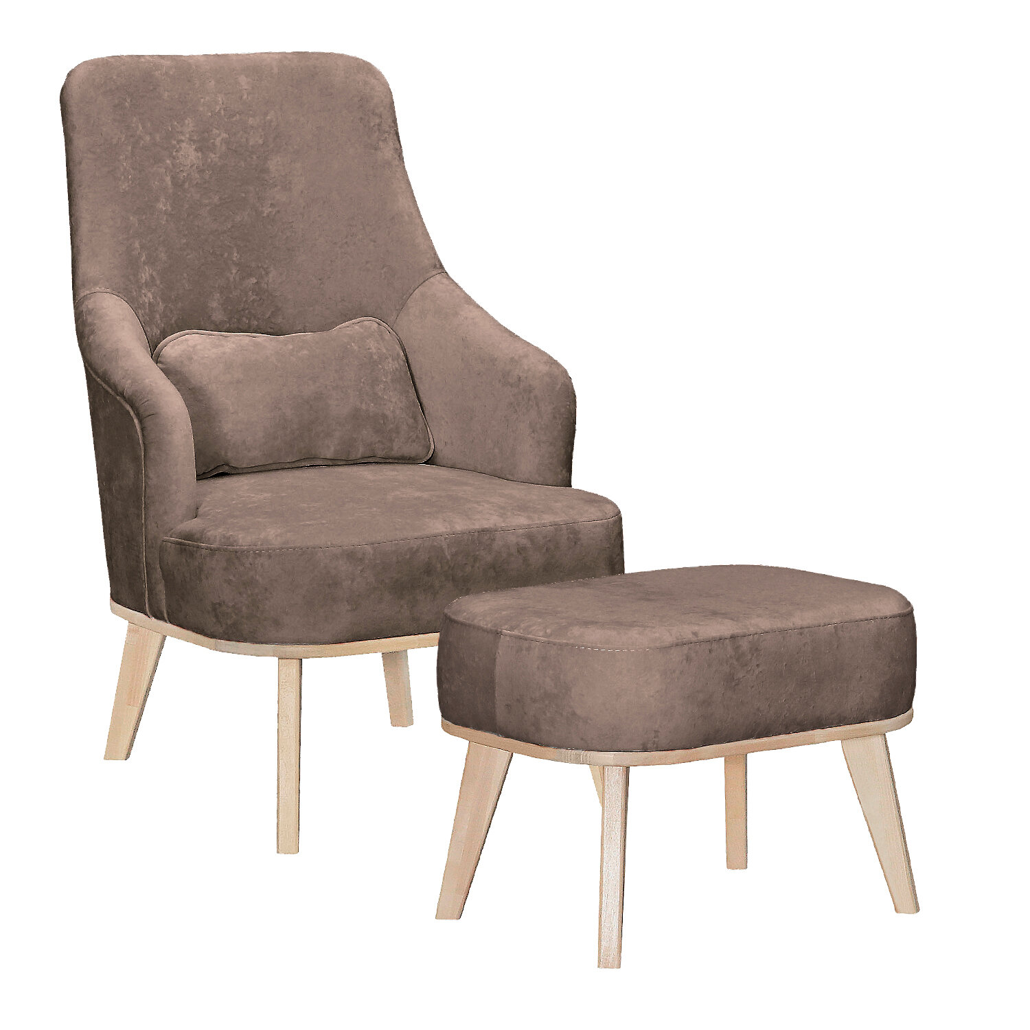 Кресло отдыха Комфорт 5, с банкеткой, антивандальная обивка, массив дерева, до 130 кг