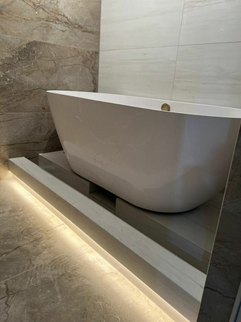 Ванна из литьевого мрамора отдельностоящая CASTONE Эдем 170х80 с переливным отверстием