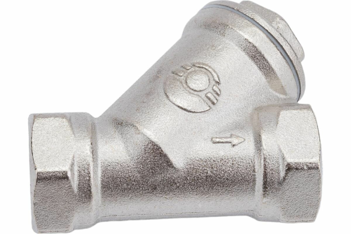 Сетчатый фильтр для газа VALFEX 1/2" ВР/ВР латунный под пломбу никелированный 46Б5фт VF.193. LN0.012. Bir