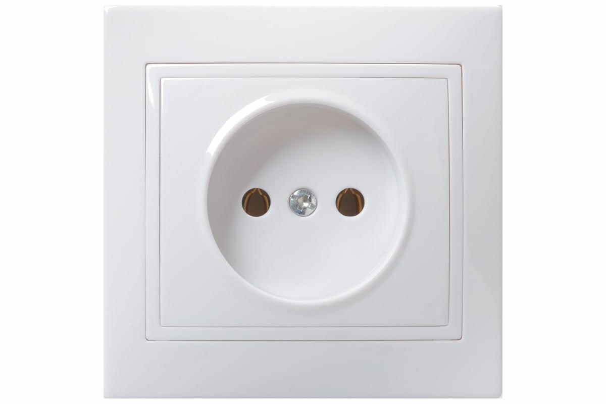 IEK кварта розетка х1 без заземления в сборе без шторки белый ERK13-K01-10-DM