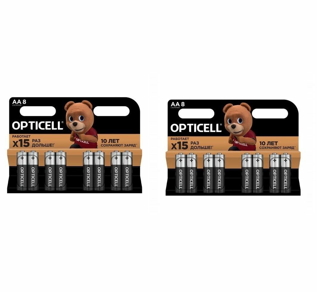 OPTICELL Батарейки Basic AA, 8 шт/уп, 2 уп