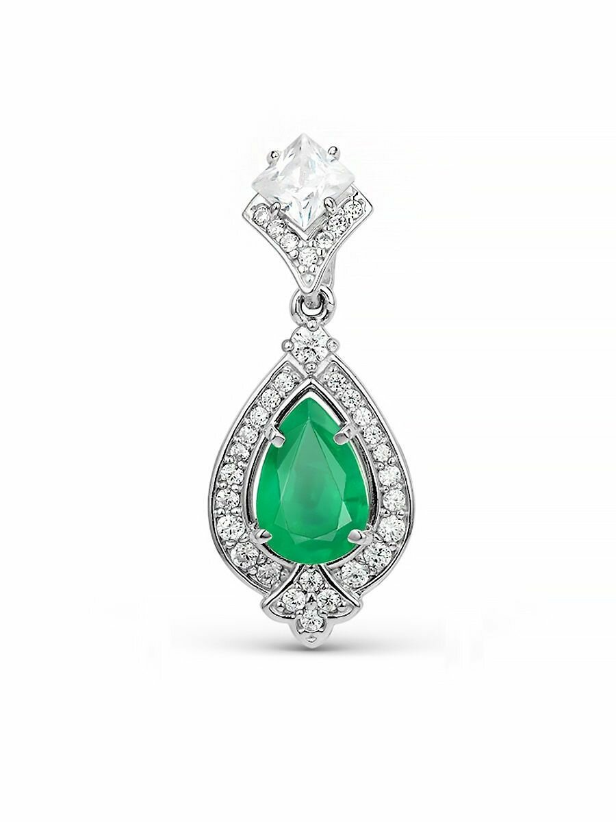Подвеска, серебро, 925 проба, фианит