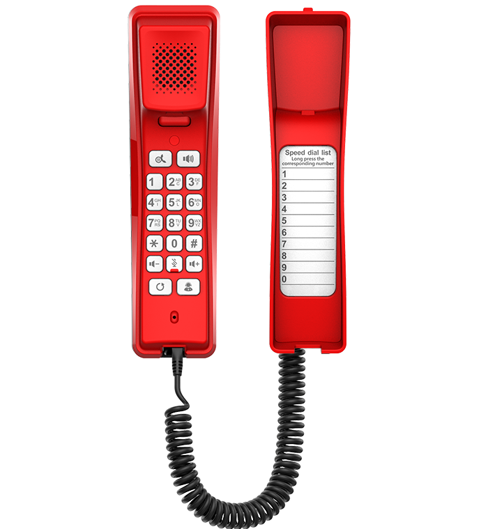 Отельный IP телефон Fanvil H2U, красный, 2 аккаунта, PoE