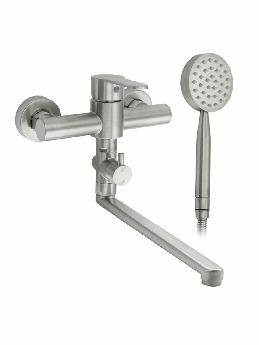 Смеситель в ванную, длинный излив, шаровый, из нержавеющей стали марки 304 MAGNUS