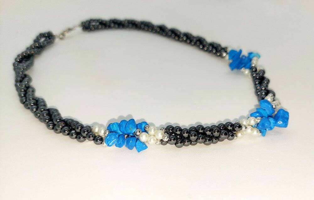 Колье, бирюза, гематит