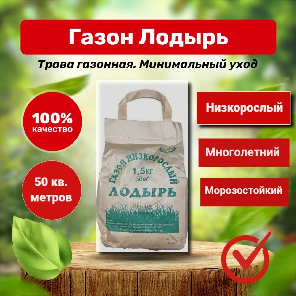 Семена Газон Лодырь низкорослый многолетний 1,45 кг.