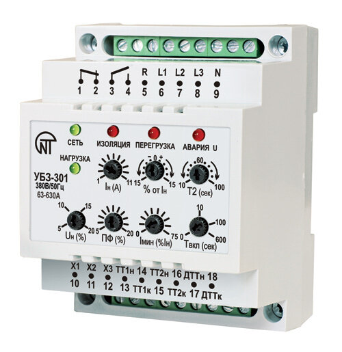 Реле тока Новатек-Электро диапазон 63-630 А, для защиты двигателей