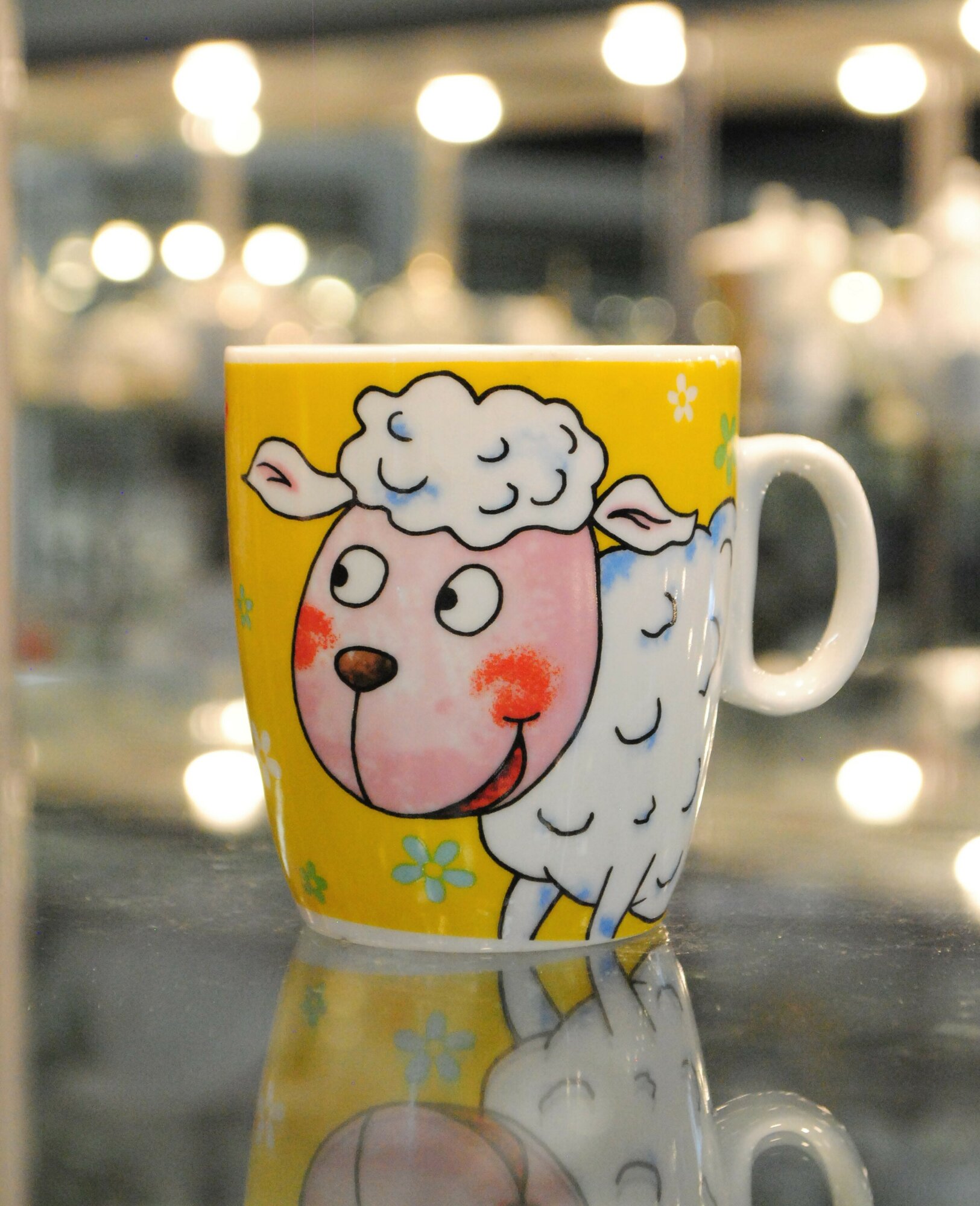 Детская чашка "Овечка" Федерация, 200мл, желтая, глазурованное покрытие