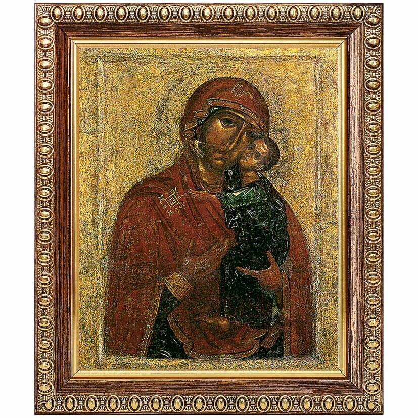 Толгская икона Божией Матери, Ярославль, 1314 г, в темной пластиковой рамке 12,5*14,5 см