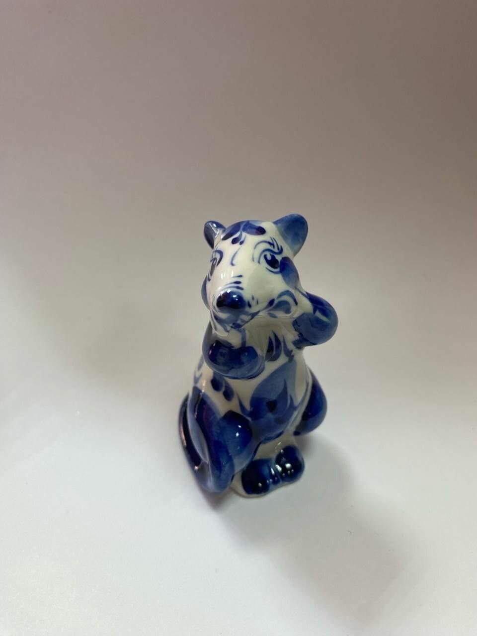 Игрушка на елку Мышь ( Гжель) 8см