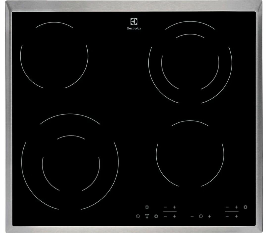 Варочная панель Electrolux EHF6342XOK, стеклокерамическая, черная, с серебристой рамкой