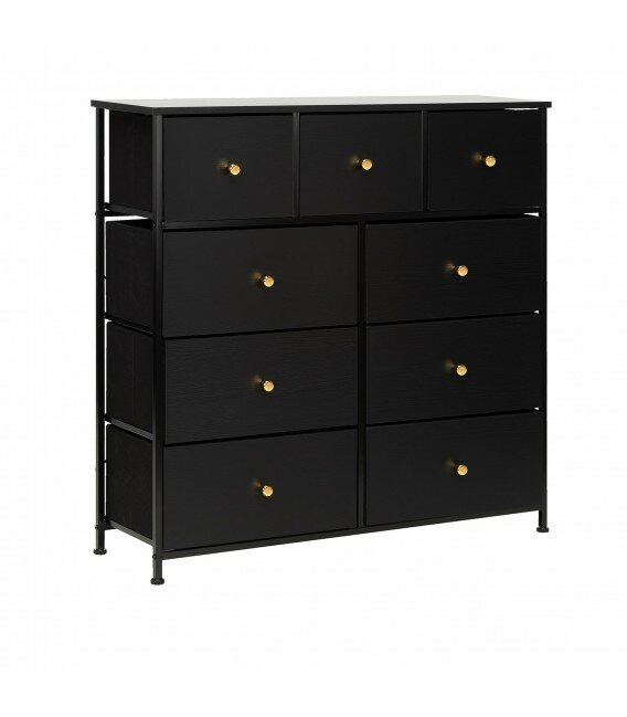 Комод Leset Линкс 9 ящиков (МДФ) черный