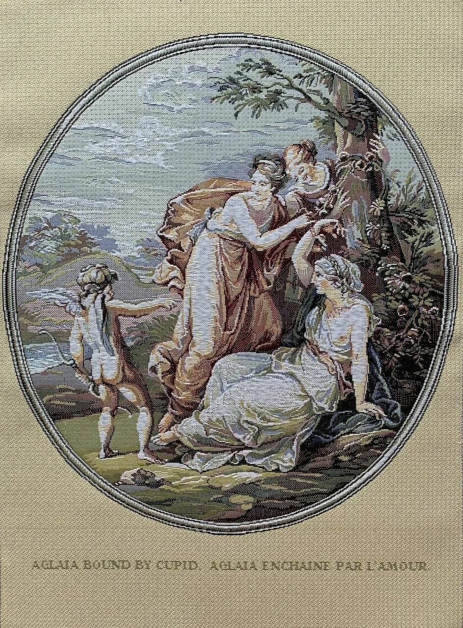 Гобелен, гобелен без рамы 54х38 см / "Амур и Грации 2"
