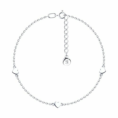 Браслет-цепочка, серебро, 925 проба, родирование