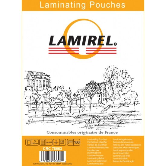 Пленка для ламинирования Lamirel A7, 75x105мм (125мкм) 100 шт.