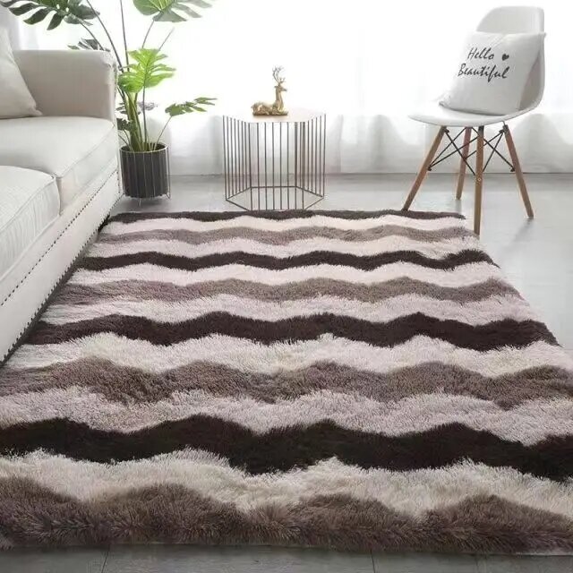 Плюшевый ковер для детской 50x80cm Small size, Coffee Stripes