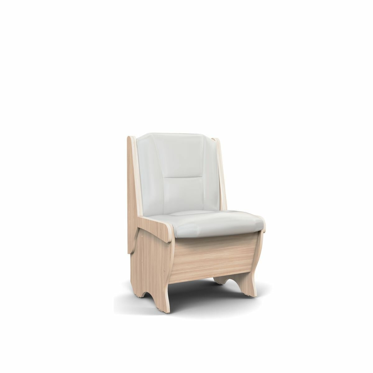 Скамья "лотос" малая (550мм) Ясень/Экокожа Милк (Бител)