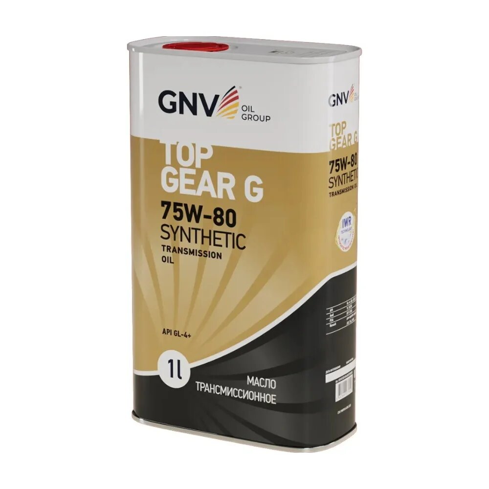 Трансмиссионное масло GNV Top Gear G Synthetic 75W-80 (мет. канистра 1 л.) API GL-4+ GTG1G72015G40007580001, полностью